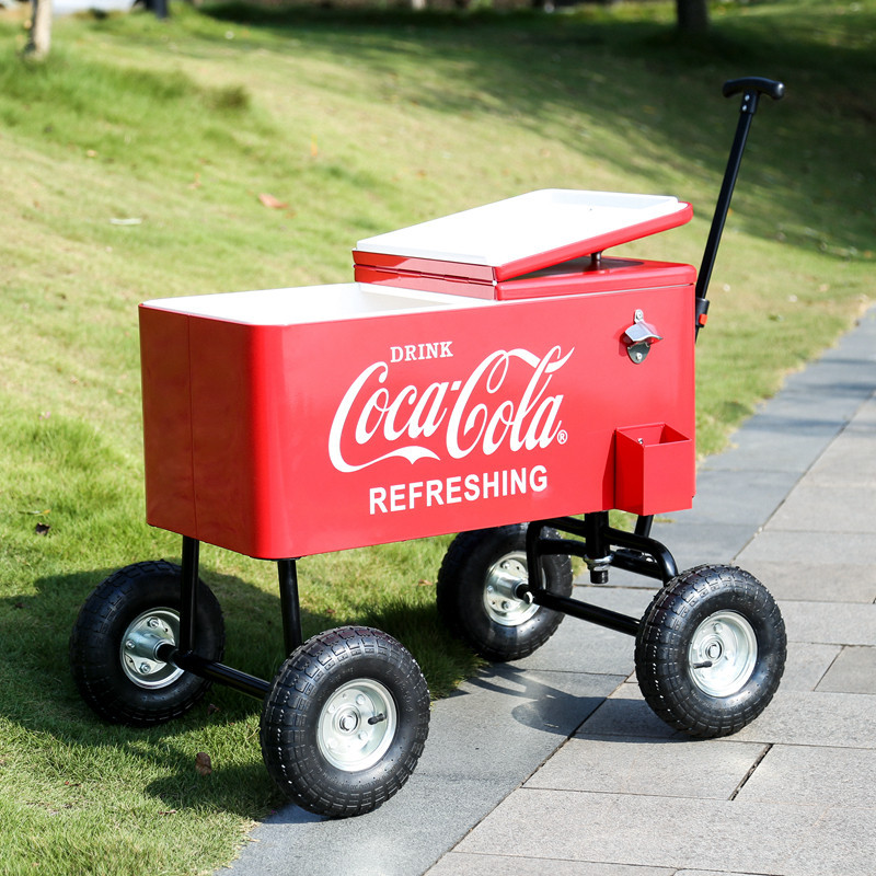 Coca-Cola Outdoor insulated car box / icebox with wheel/camping Hand ...