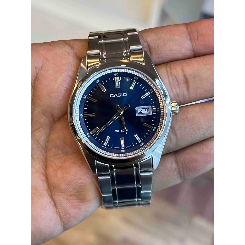 Original Casio Analog Blue Dial Stainless Steel Mens Watch Mtp B180d 2a Casio Mtp B180d 2a