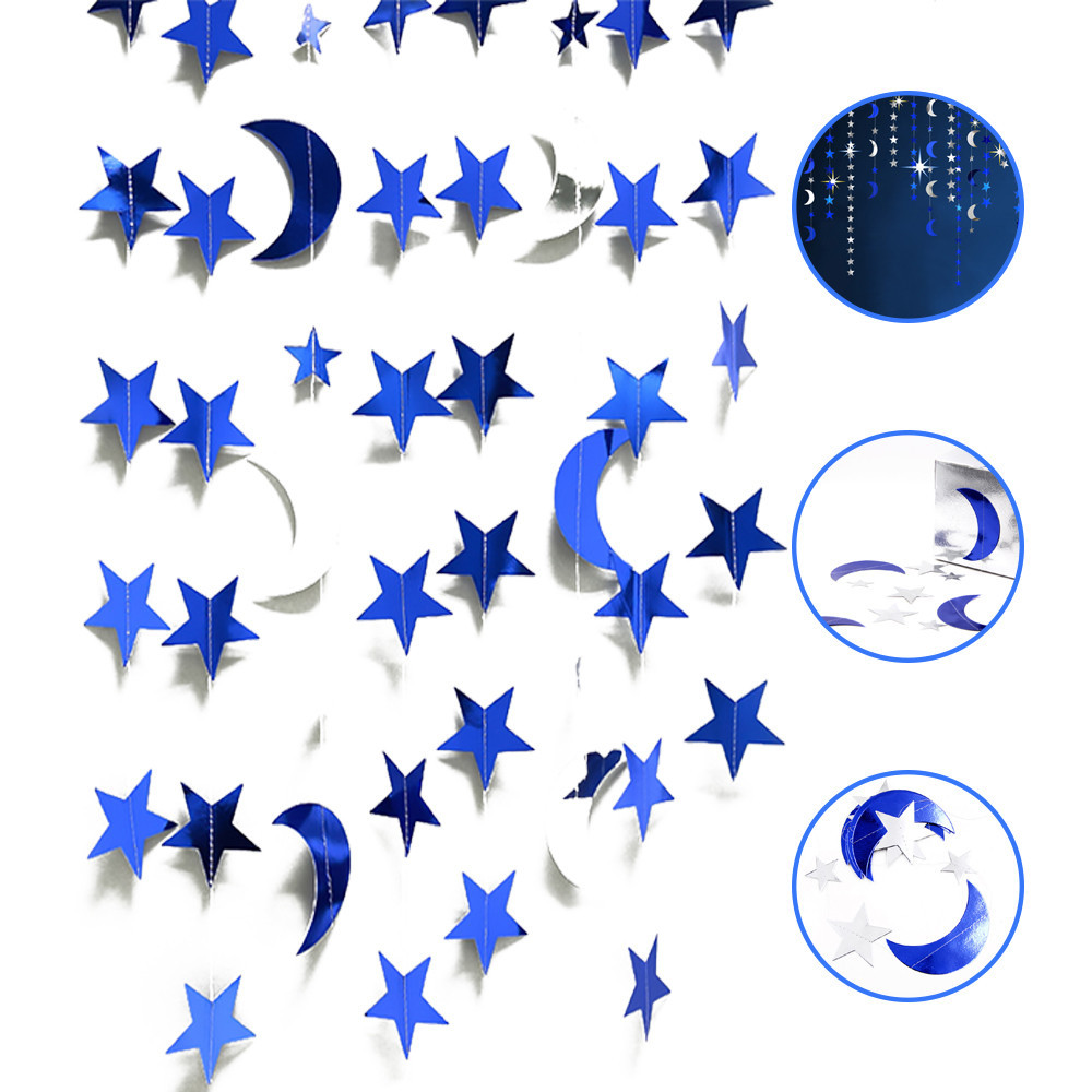 Golden Moon Star Garland Decoration Hanging Twinkle Little Stars ...