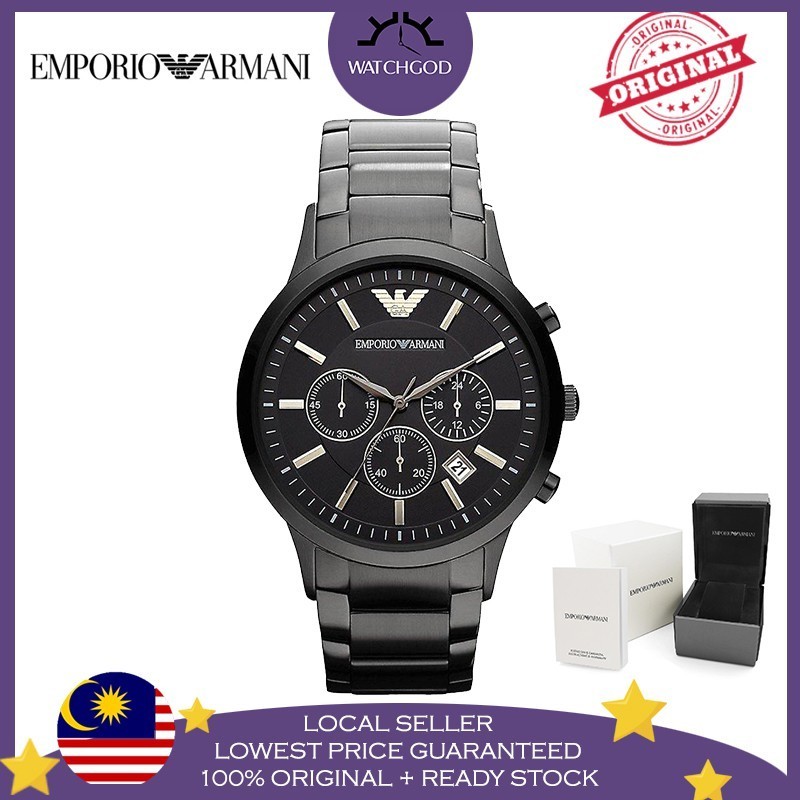 in stock [Authentic] Emporio Armani Classic Chronograph Black Dial ...