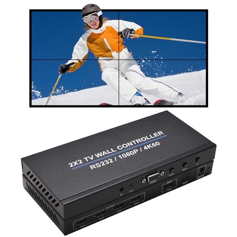 4K 60hz 2x2 HDMI Video Wall Controller TV Splicer Multiviewer HD 1080p ...