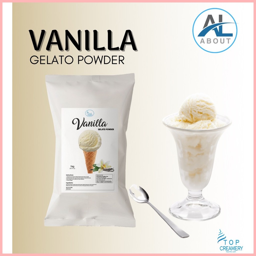 ♞TOP CREAMERY VANILLA GELATO ICE CREAM POWDER 1kg | Shopee Philippines