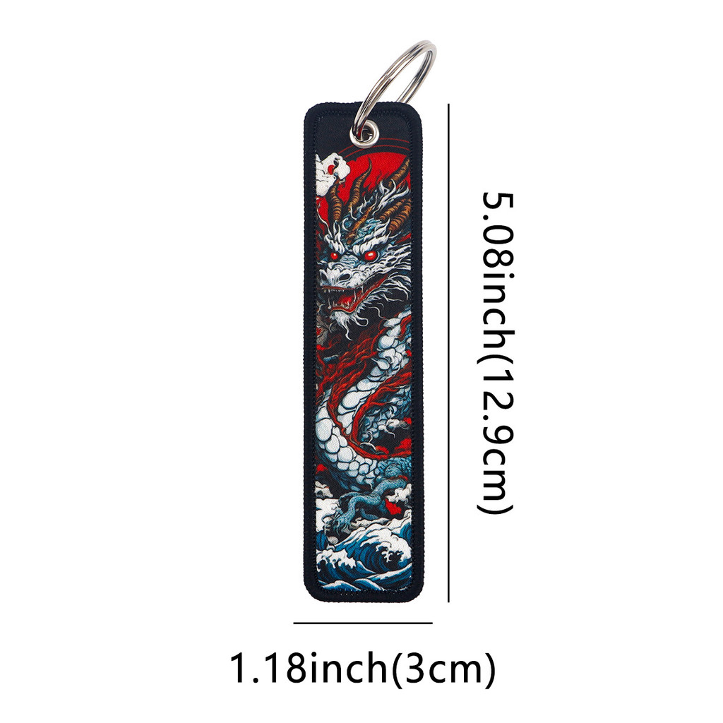 Japanese Wave Weaving Mark Keychain Koi Pendant Student ID Pendant ...