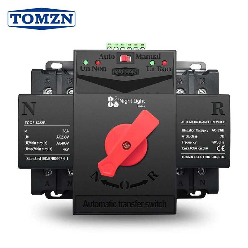Tt Light Series 2P 63A 125A 220V 230V 50/60Hz MCB Type Dual Power ...