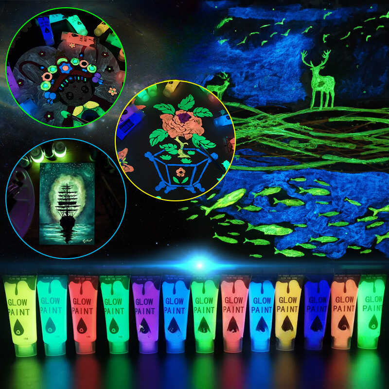 13-kulay na Super Bright Luminous Paint Set Pinintang kamay Graffiti ...