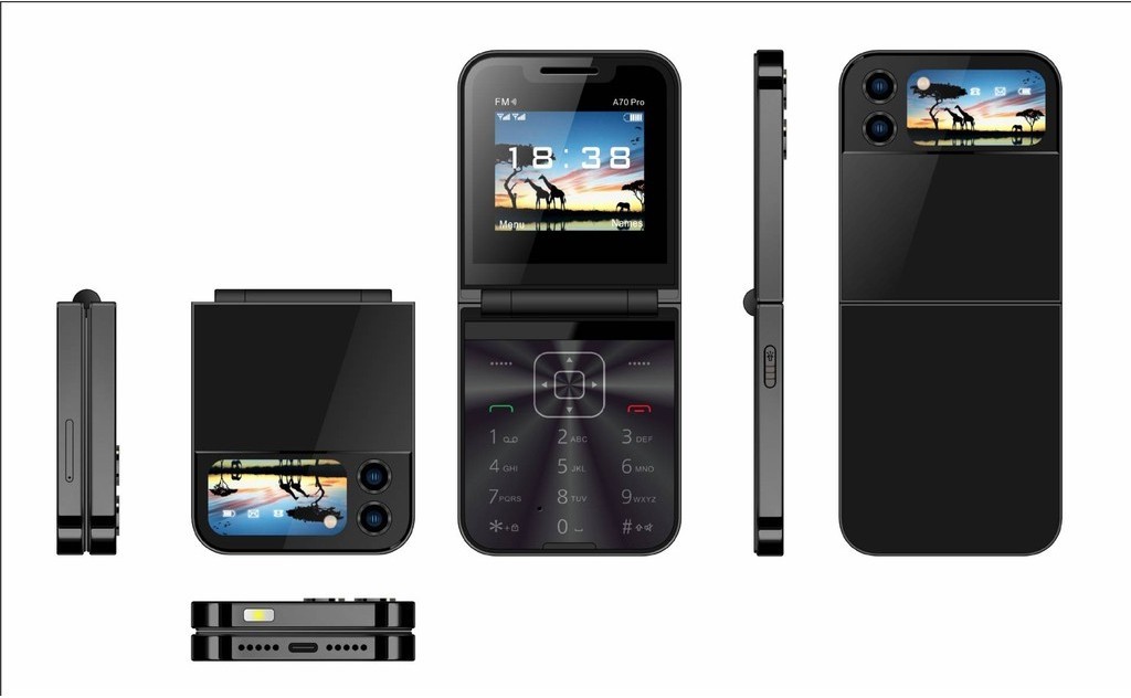 New A70pro Mini Flip Mobile Phone Dual SIM Card 2G GSM 2.0 Inch Screen ...