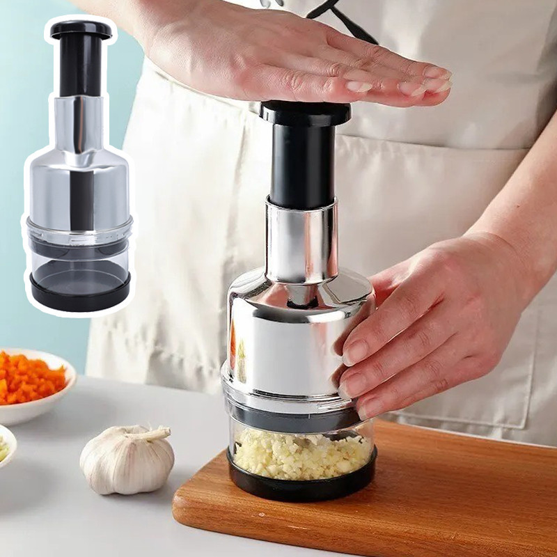 Hand Pressing Type Garlic Chopper - Manual Quickly Onion Chilli Cutter ...