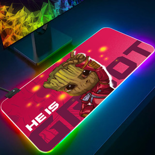 Groot RGB Pc Gamer Keyboard Mouse Pad Mousepad LED Glowing Mouse Mats ...