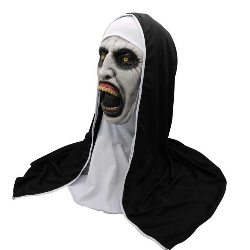 Horror Mask Cosplay Valak Scary Latex Masks With Headscarf Full Face ...