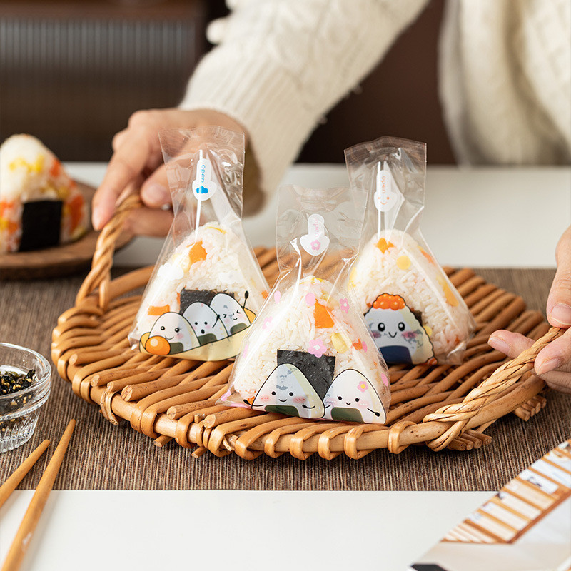 100Pcs Onigiri Wrappers Triangle Rice Balls Bags, 50Pcs Food Grade ...
