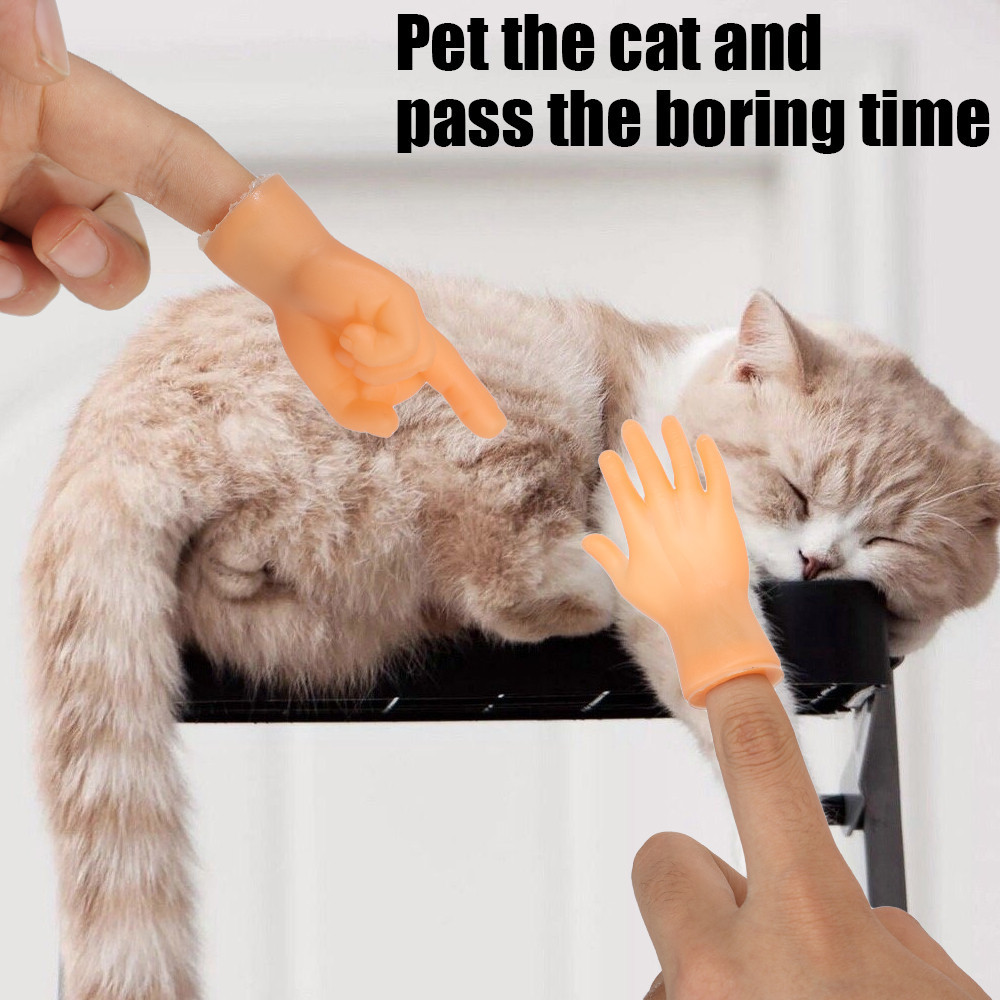 Novelty Small Hand Finger Tease Cat Dog Pet Gloves Mini Hands Creative ...