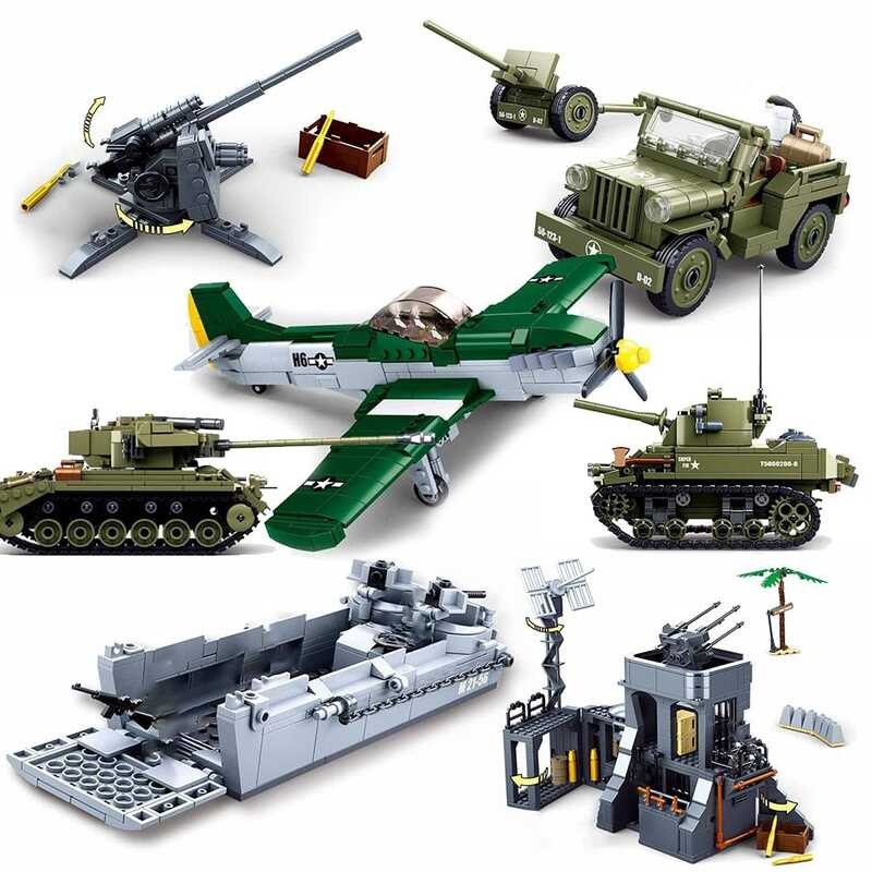 Sluban Military Army Tank Vehicles Plane Armed Truck Usa German World ...