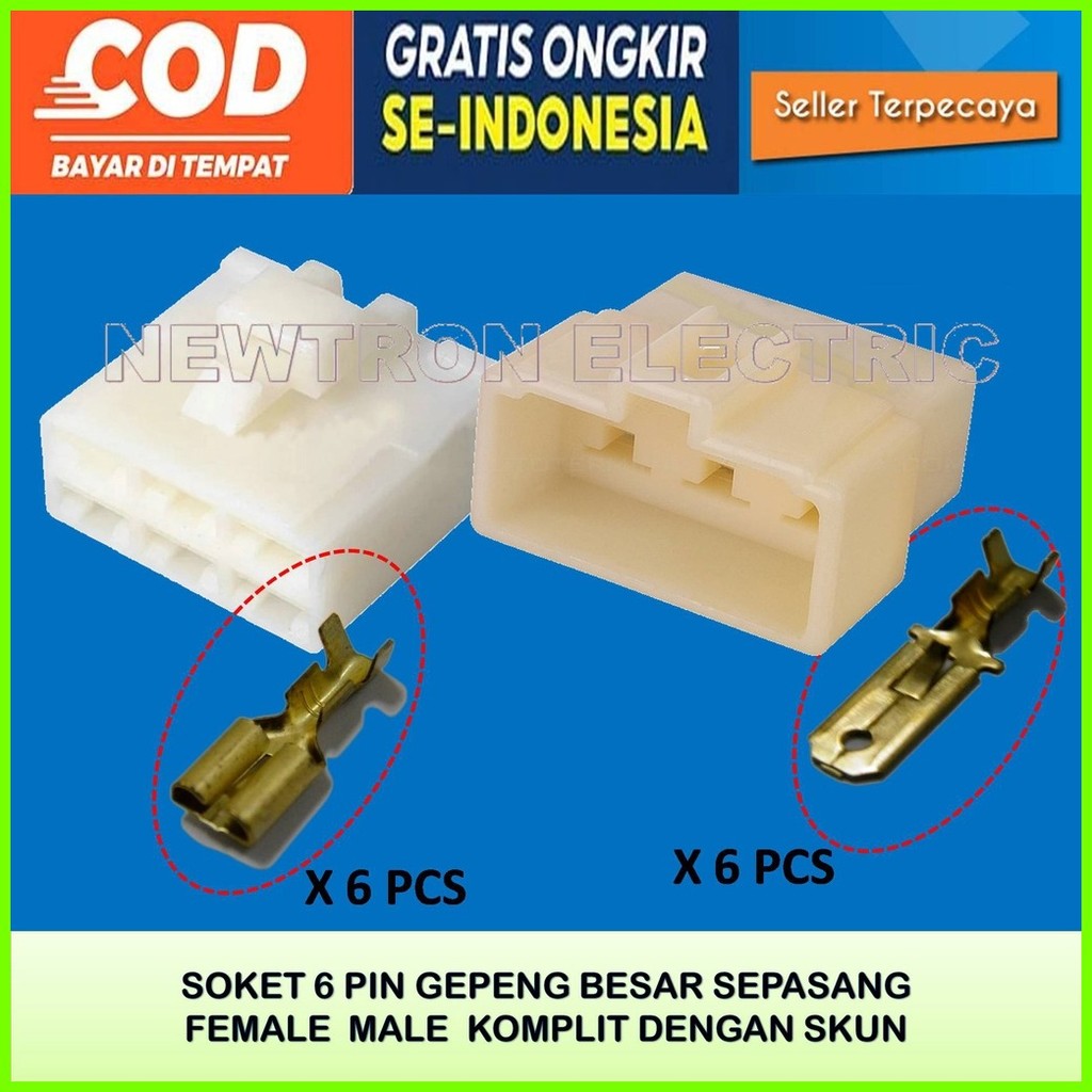 Large 6 Pin CABLE CONNECTOR Socket Male Female MOTORCYCLE Socket ...