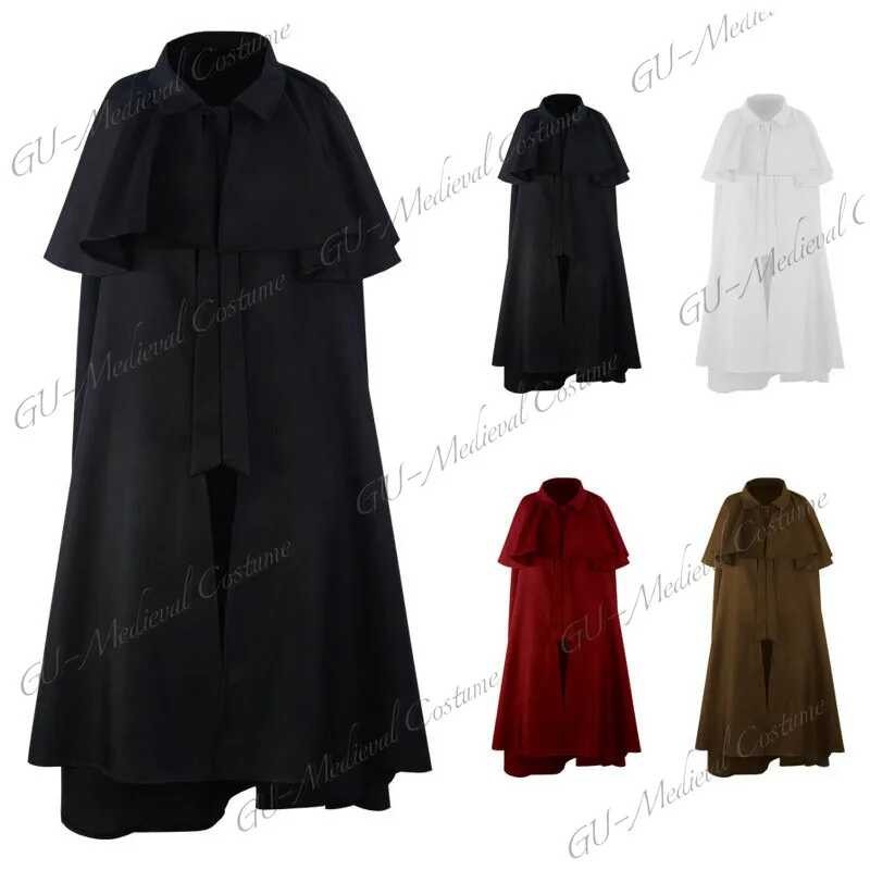 LY Men Medieval Renaissance rior King Guard Victorian Cloak Lord Retro ...