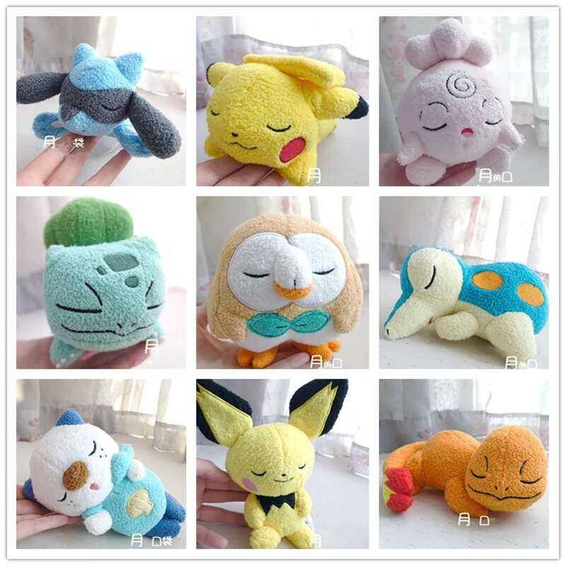 Tt Kawaii - Plush Mini Sleep Pikachu Riolu Lgglybuff Rowlet Oshawott ...