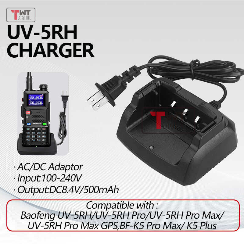 Baofeng Uv5rh-M Charger Walkie Talkie 100-240V AC Plug Extend Cable ...