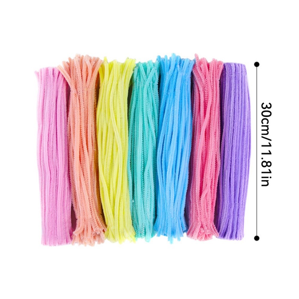 100Pcs fuzzy wire flower Dense fuzzy wire rose tulip pipe cleaner craft ...