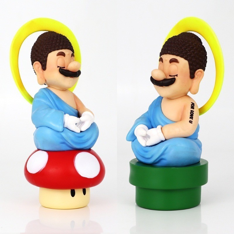 Super Mario Bros Mario Cosplay Shaka Nyorai Action Figure Dolls Sit In ...