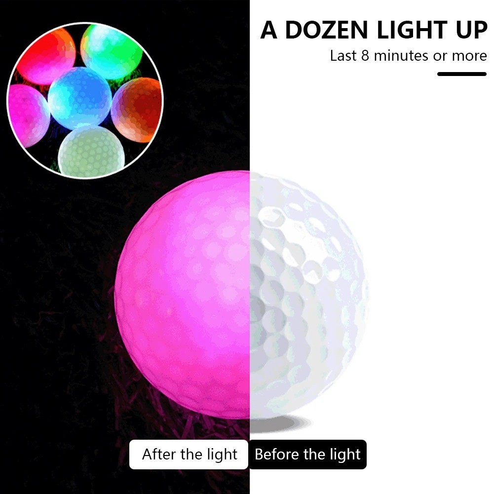 Luminous Golf Ball Light Up Flourescent Golf Balls Long Lasting Bright ...