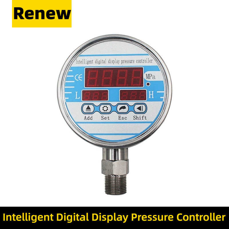 0-60Mpa Digital Pressure Gauge 100mm Dial Contact Hydraulic Pressure ...