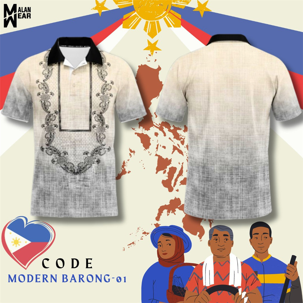 asean inspired ethnic attire barong agalog batik polo for men ...