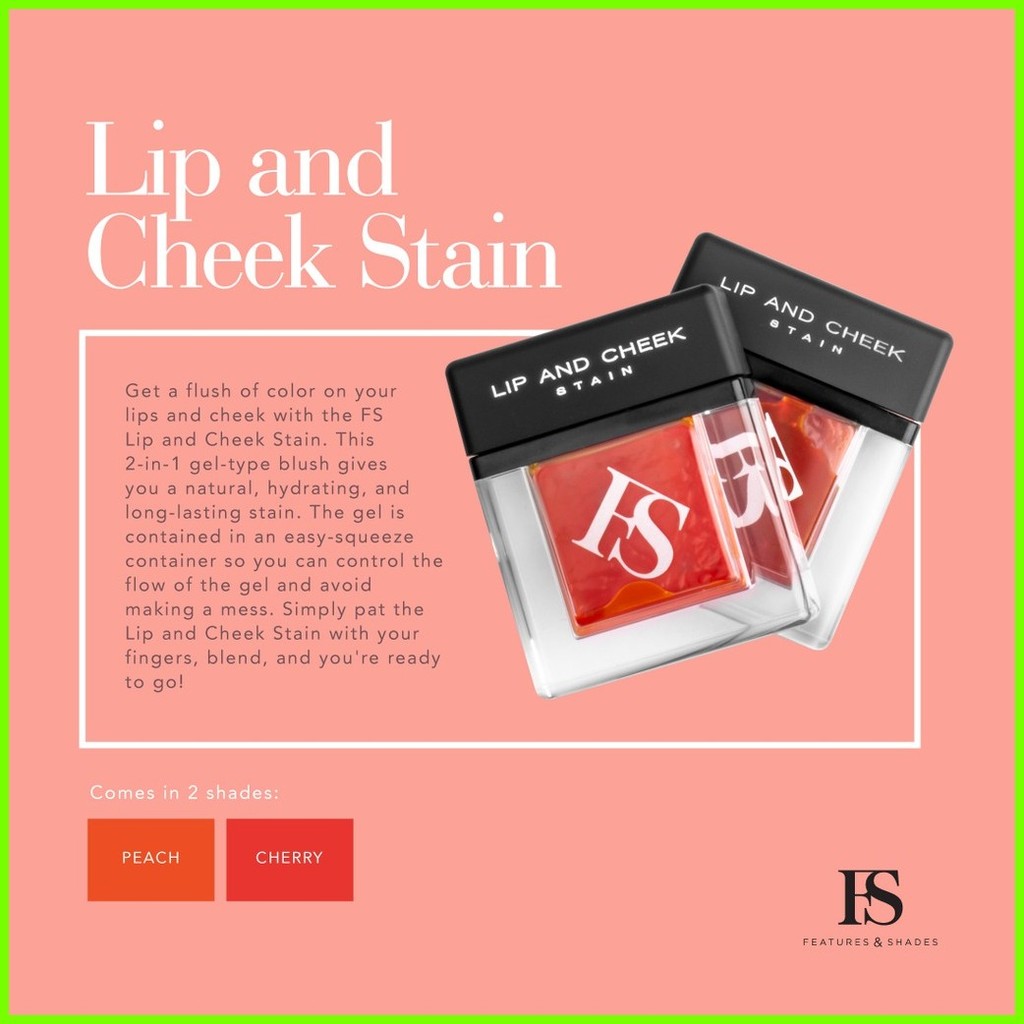 FS Lip & Cheek Stain (Lip Tint, Cheek tint) | Shopee Philippines