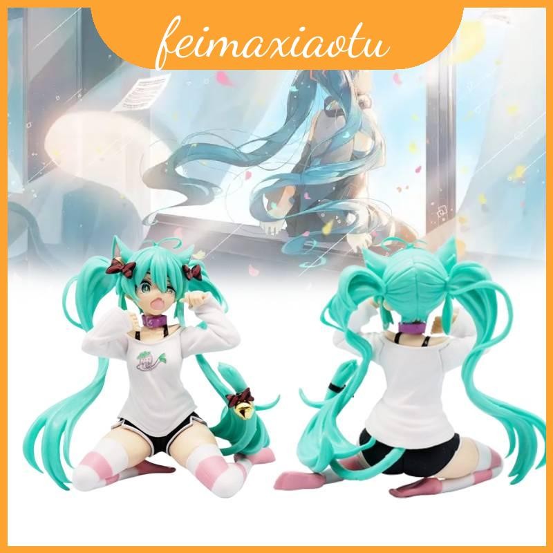 Charming Hatsune Miku Cat Ear Sitting Pvc Figure Delightful Anime For ...
