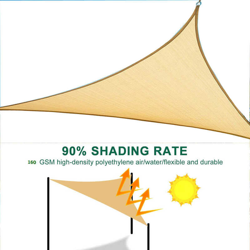 Waterproof Triangle Sun Shelter, Outdoor Canopy, Garden Patio Pool ...