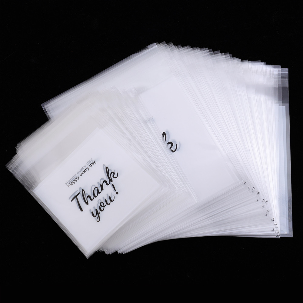 100 Pcs Portable Candy Packaging Thank You Present Pocket Plastic ...