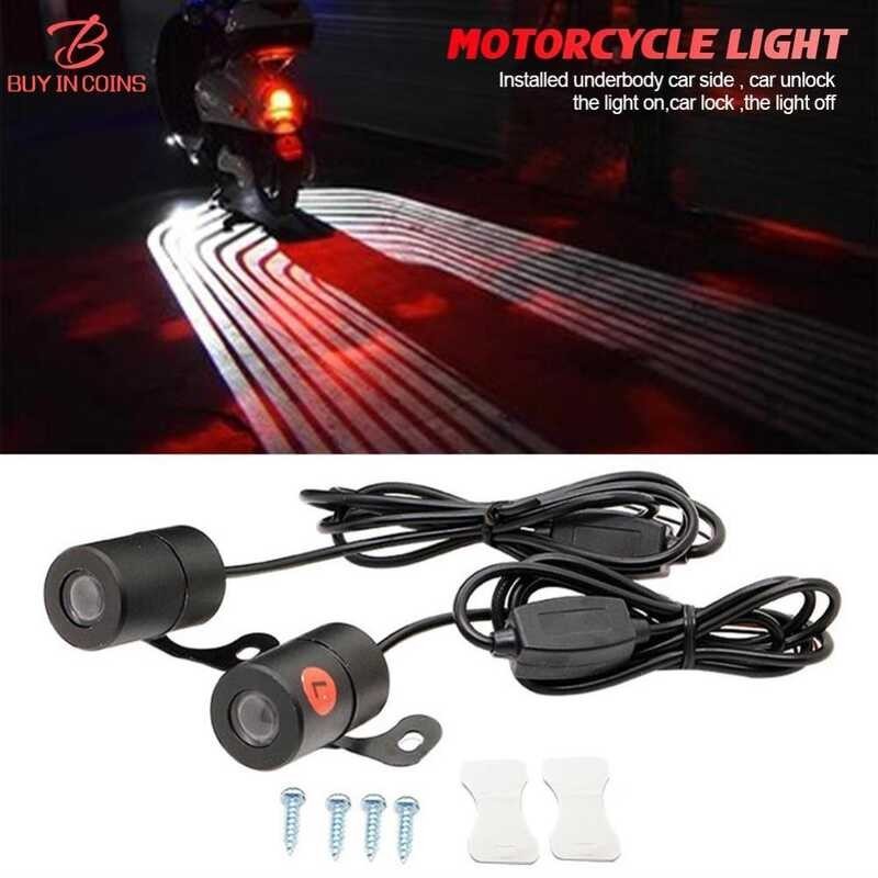 214 BC Motorcycle Car Projector Angel Wing LED Lamps Modified Moto Tail ...