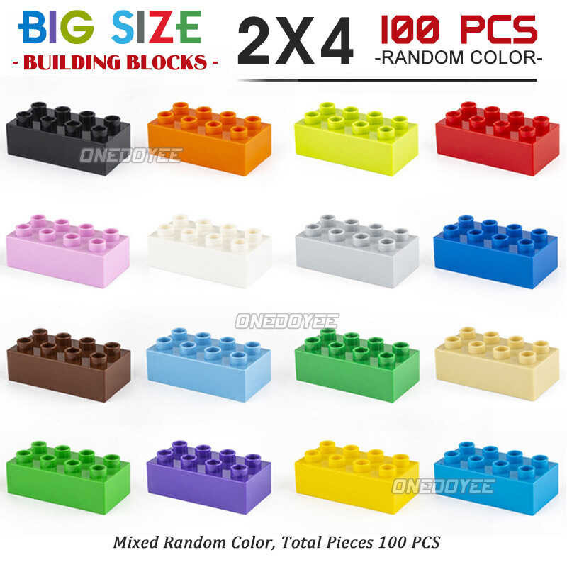 2x4 MOC Large Size Compatible Accessories Children's Puzzle DIY Color ...
