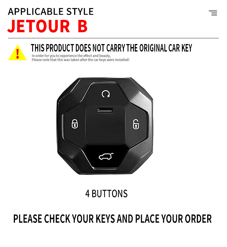 zinc alloy Car Remote Key Fob Cover Case For Chery New Jetour Dashing X ...