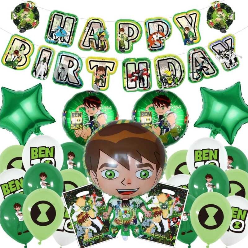 Ben 10 Decoration Set Foil Latex Balloons Baby Shower Decor Toys Banner ...