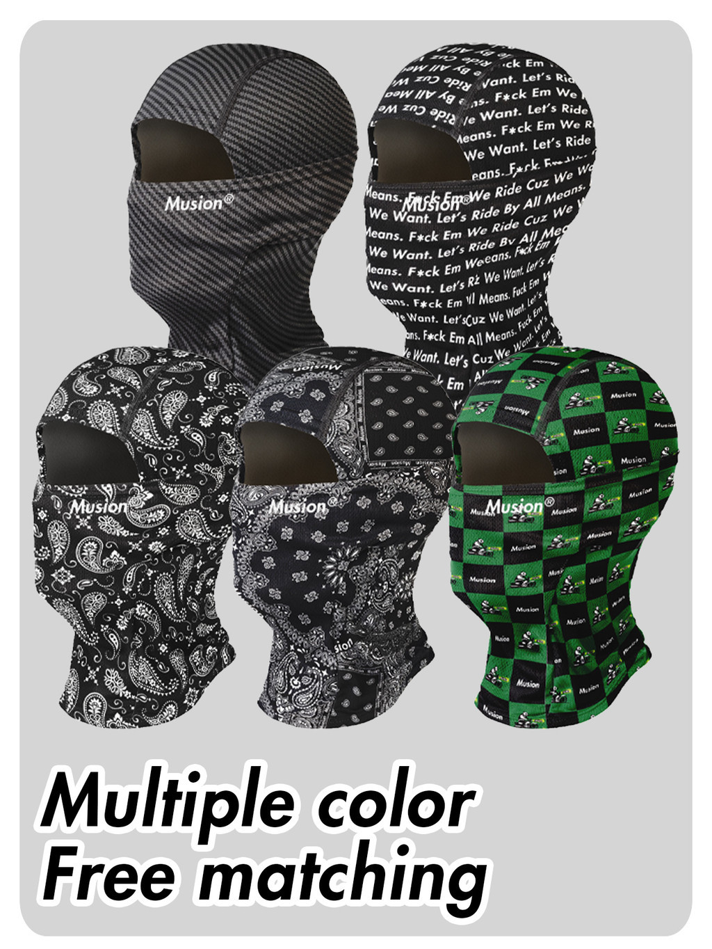 Musion Racing Balaclava Fashion Print Face Mask Bandana Tube Mask ...