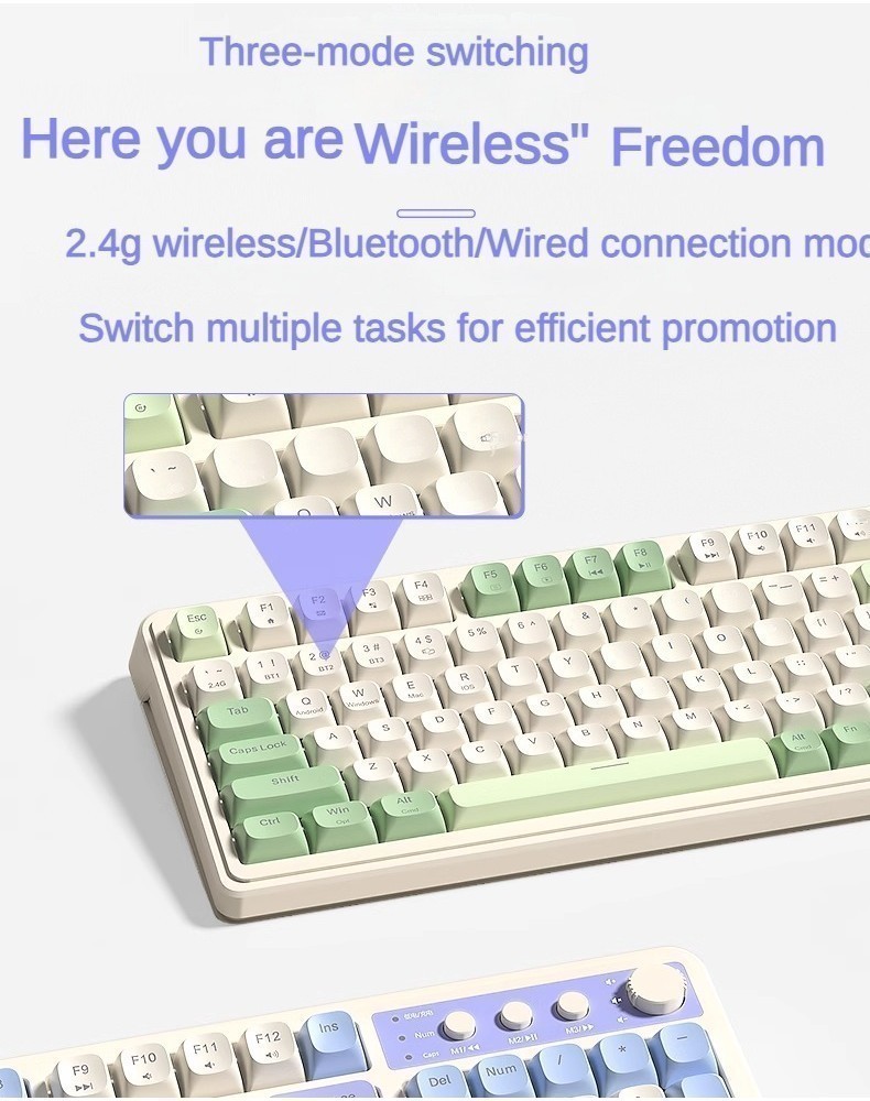 AULA S99 RGB Wireless 2.4G Bluetooth Wired Three-mode Keyboard ...