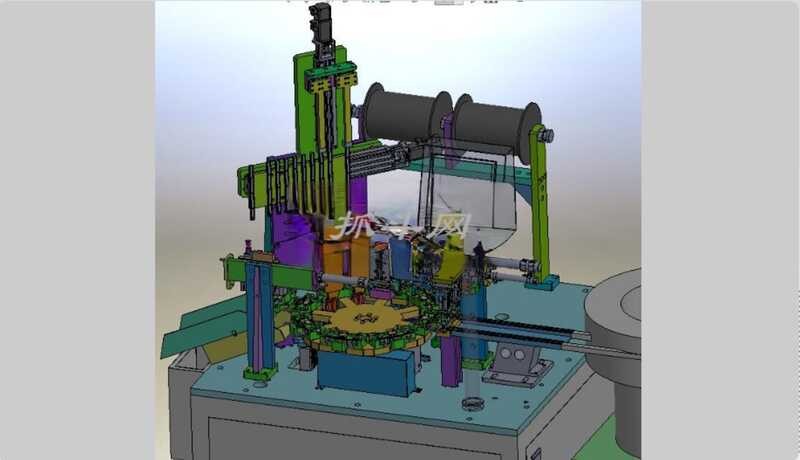 Auto airbag parts automatic assembly machine 3D drawing printing SW ...