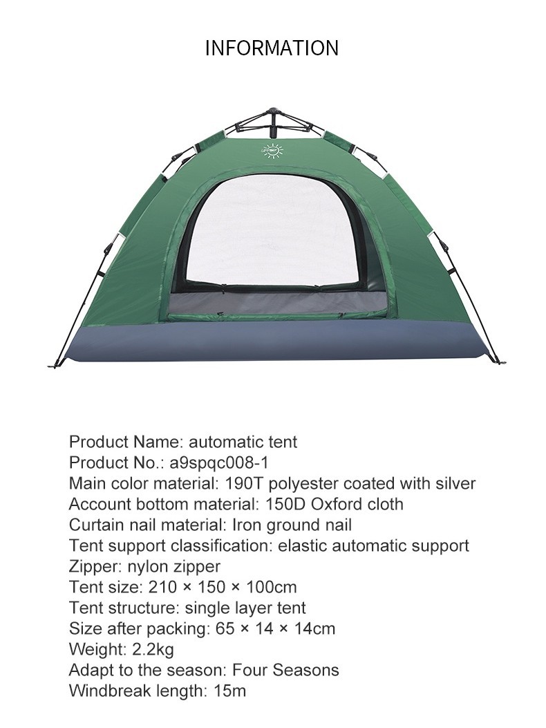 CAMEL CROWN 2-3 People Rain and Sun Protection Automatic Tent Outdoor ...