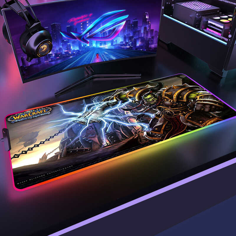 400x900 World Of Warcraft LED Backlight Gaming Mousepad HD Printing RGB ...