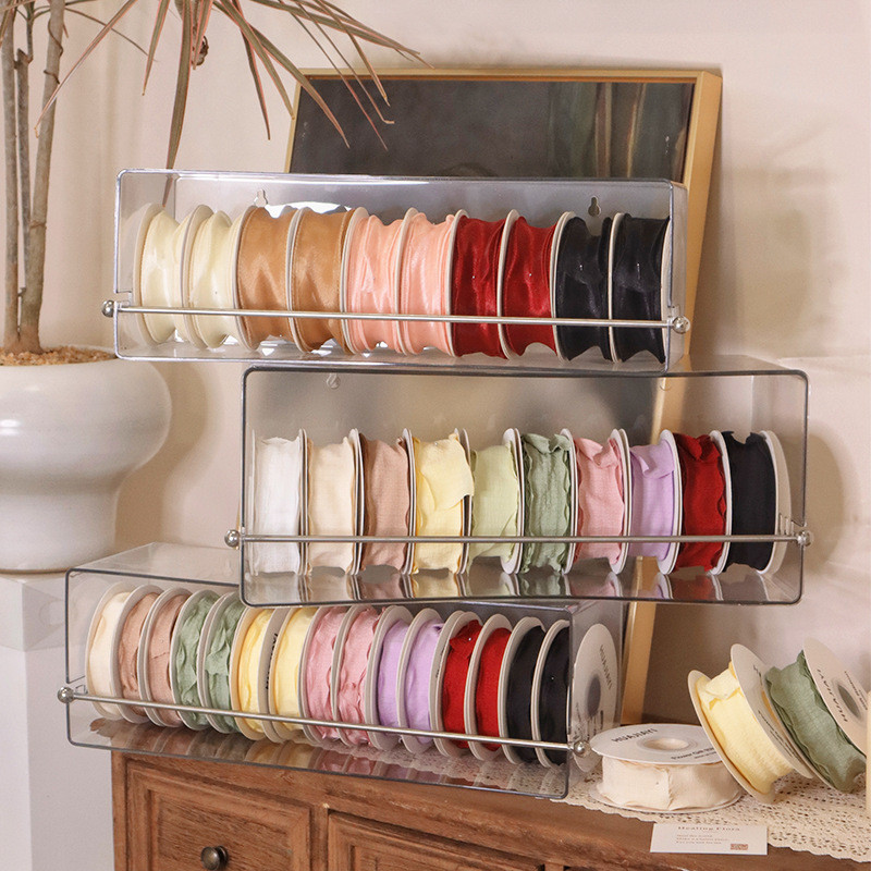1pc Acrylic Ribbon Storage Rack Transparent Hanging Flower Shop Wall ...