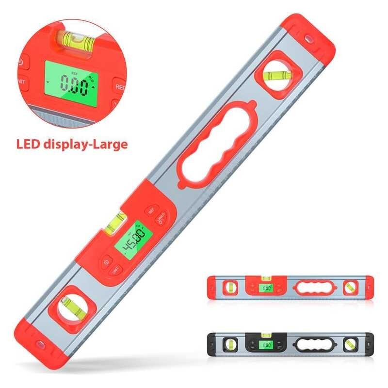 Magnetic Electric Level 360 degree Angle Finder Protractor Inclinometer ...