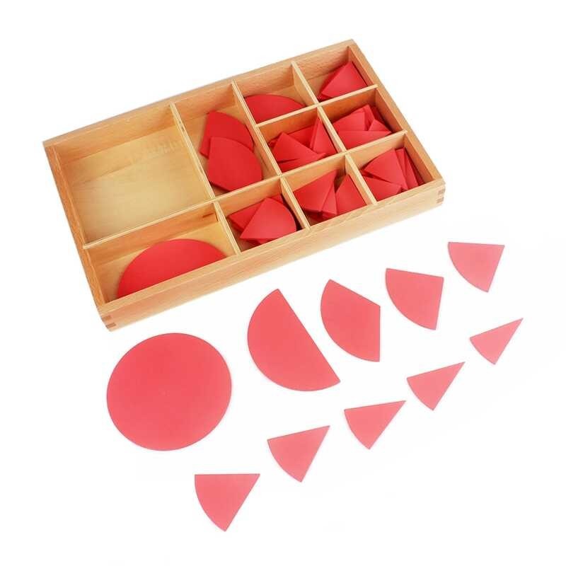 Baby Toy Montessori Cut-Out Labeled Fraction Circles 1-10 Teaching Aids ...