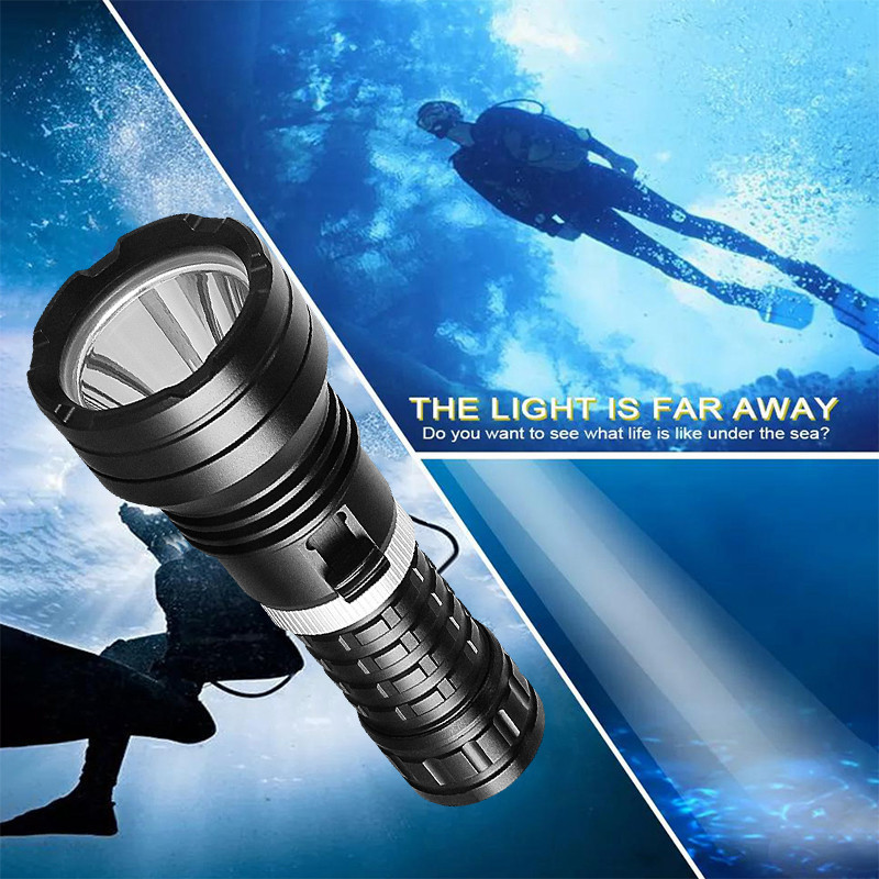 XHP120 Most Powerful Diving Flashlight 600M Professional Scuba Diving ...