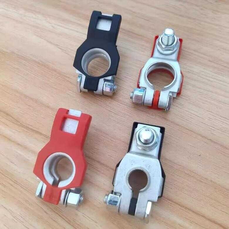 Pure copper tin plated car pile head joint, clamp clip, positive and ...