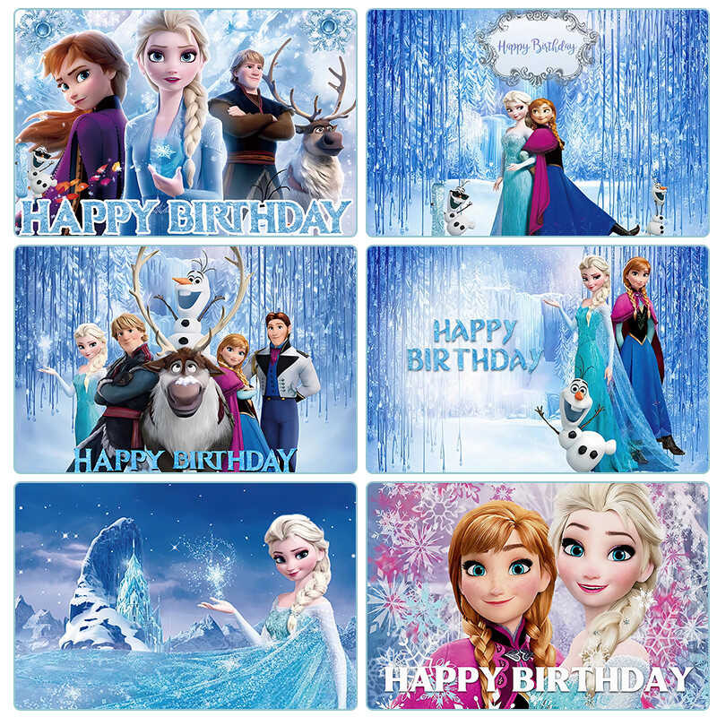 LY "Frozen" Princess Elsa Anna Birthday Background Decoration Party ...
