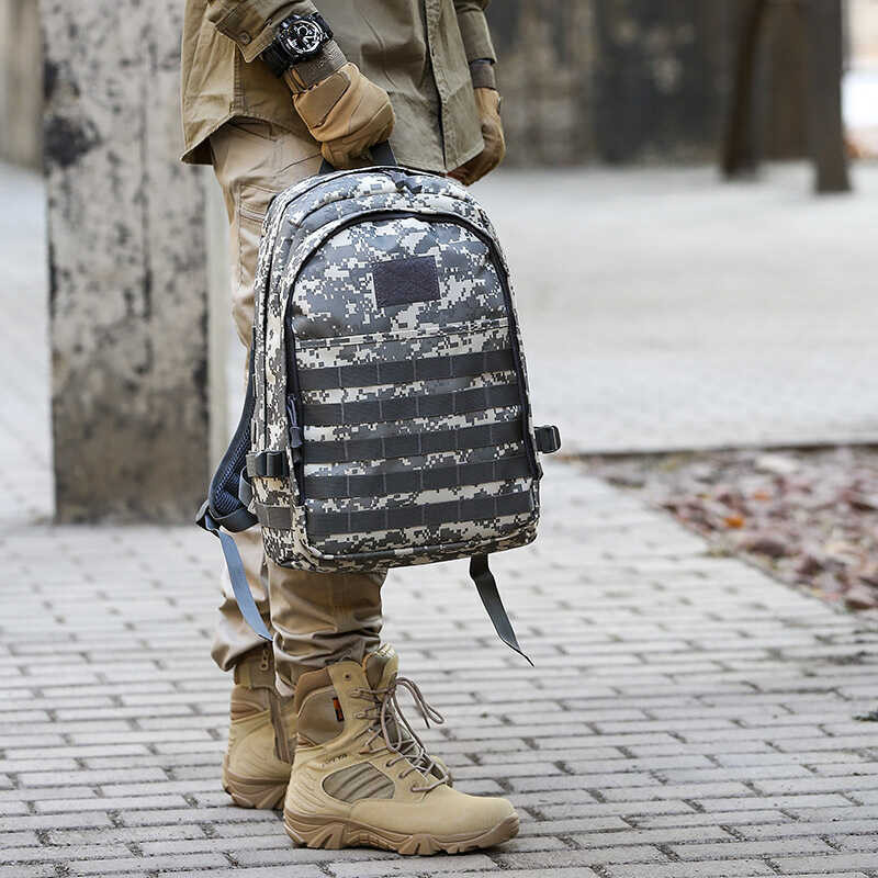 Camouflage Waterproof Tactical 3D Bag USB Charging PlayerUnknown's Battlegrounds PUBG Backpack ...