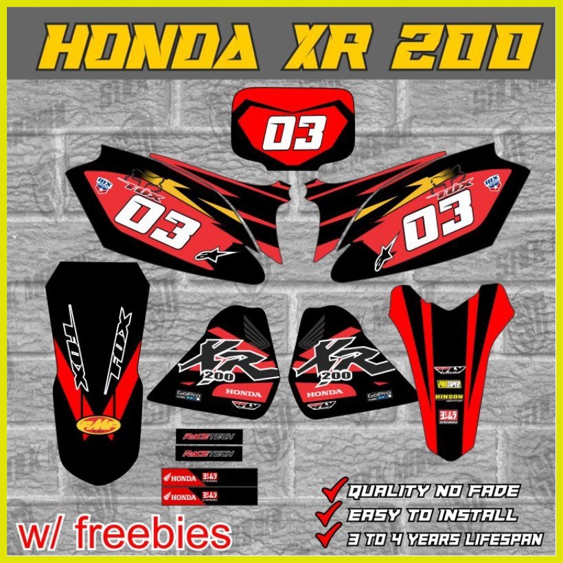 Honda XR 200 decals stickers, laminated | Shopee Philippines