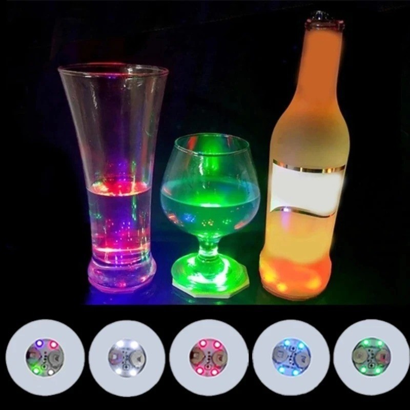 Cup sticker pad - LED Luminous Coasters Sticker - Battery Powered Bar ...