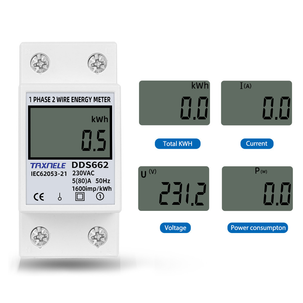 DDS662 DDS668 Single Phase LCD Digital Display Wattmeter Power ...