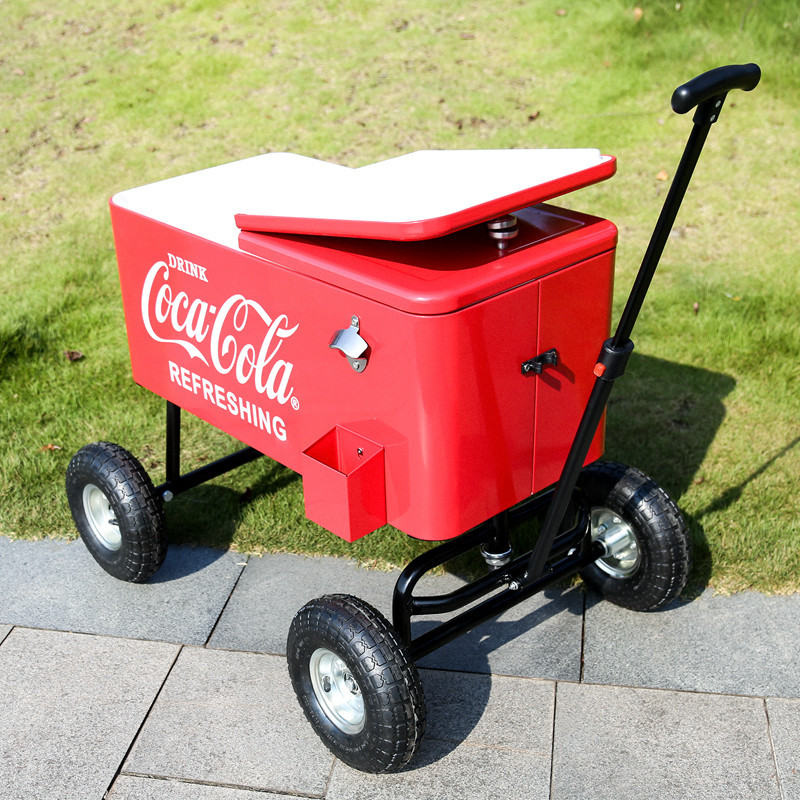 Coca-Cola Outdoor insulated car box / icebox with wheel/camping Hand ...