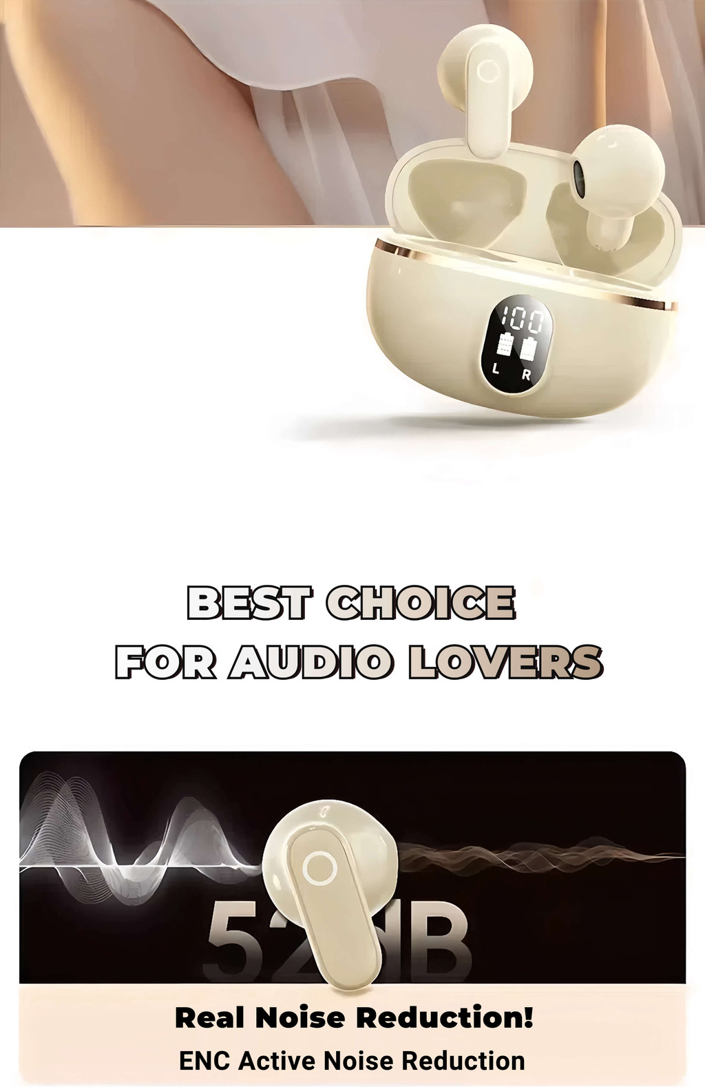 KY5 PRO Earbuds HiFi Level Stereo Sound, Digital Display, iPX5 ...